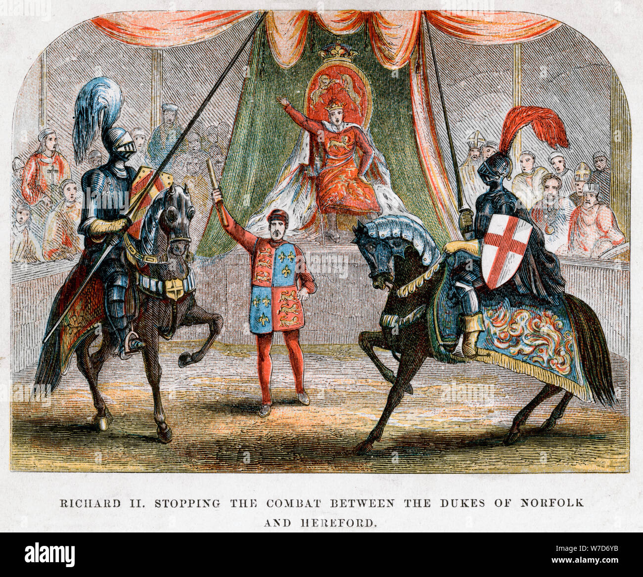 Richard II stopping the combat between the Dukes of Norfolk and ...