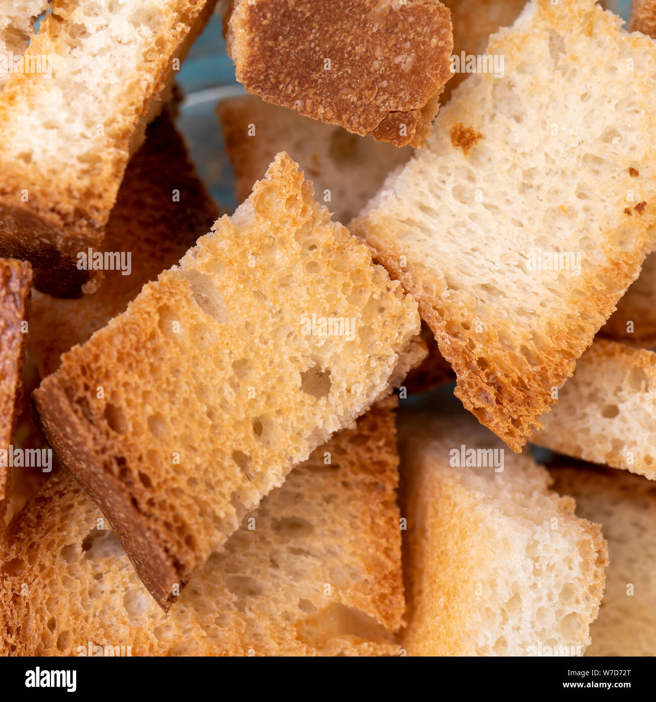 Rusks - dried cubes of white wheat bread Stock Photo - Alamy