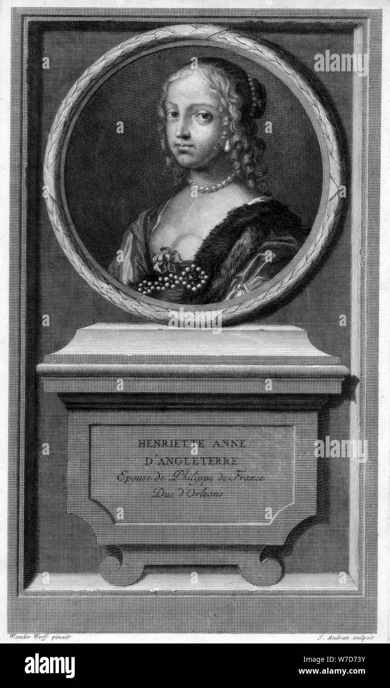 Henrietta Anne Stuart, wife of Philippe duc d'Orléans, 17th century ...