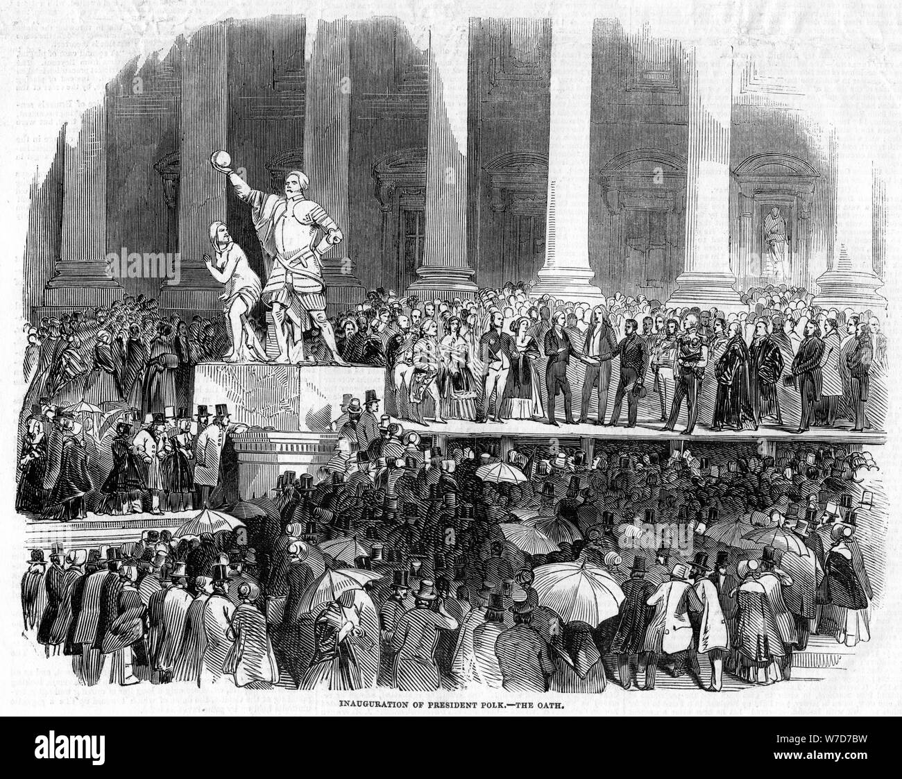 The Inauguration of President Polk, 1845. Artist: Unknown Stock Photo ...