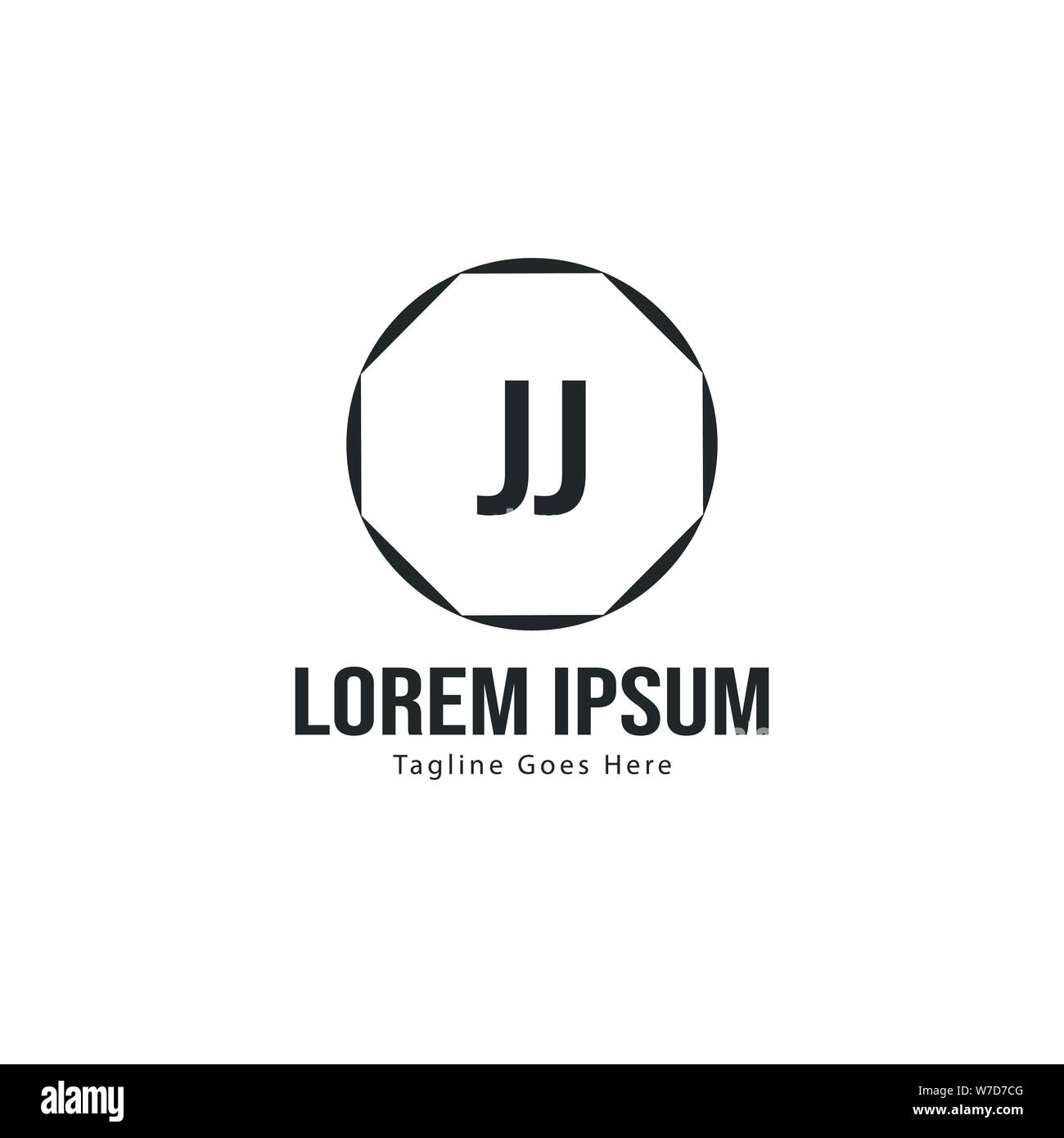 Initial JJ logo template with modern frame. Minimalist JJ letter logo ...