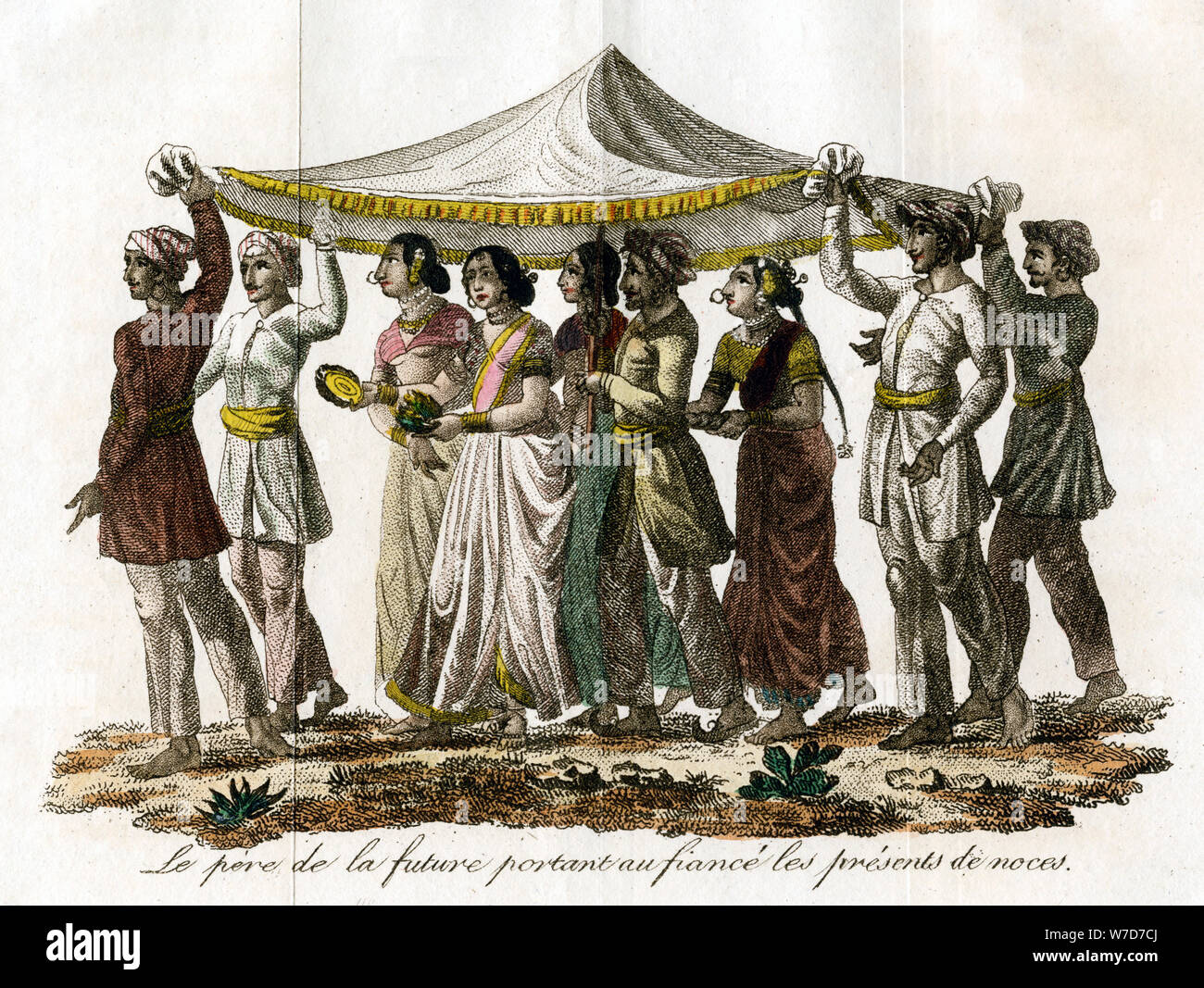 'Indian wedding procession', c19th century. Artist: Unknown Stock Photo ...