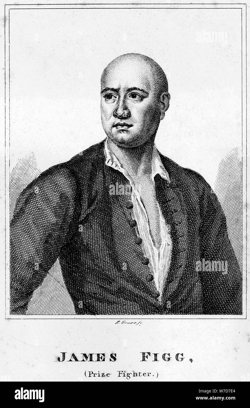'James Figg, prize fighter', c19th century.Artist: R Graves Stock Photo ...