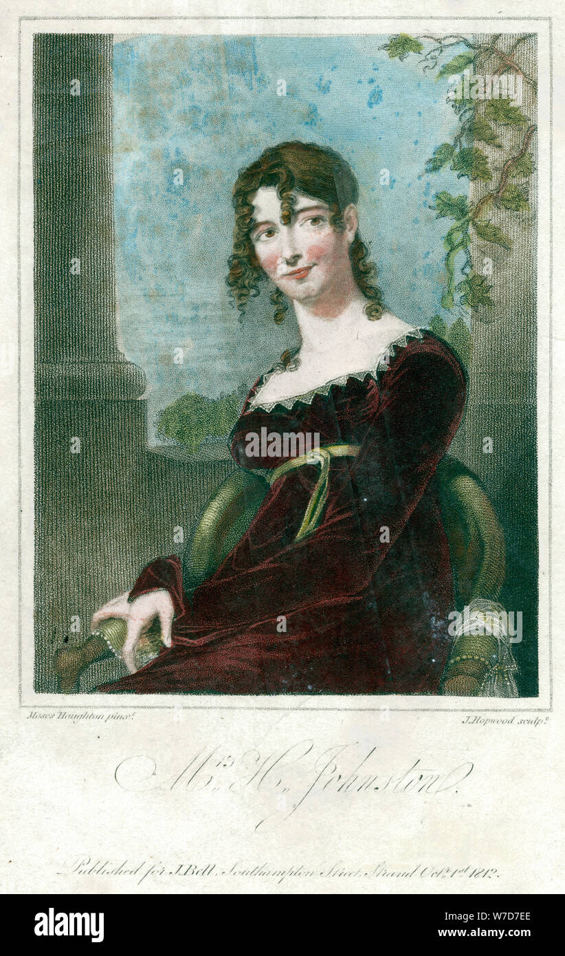 'Mrs H Johnston', 1818.Artist: Moses Haughton Stock Photo - Alamy
