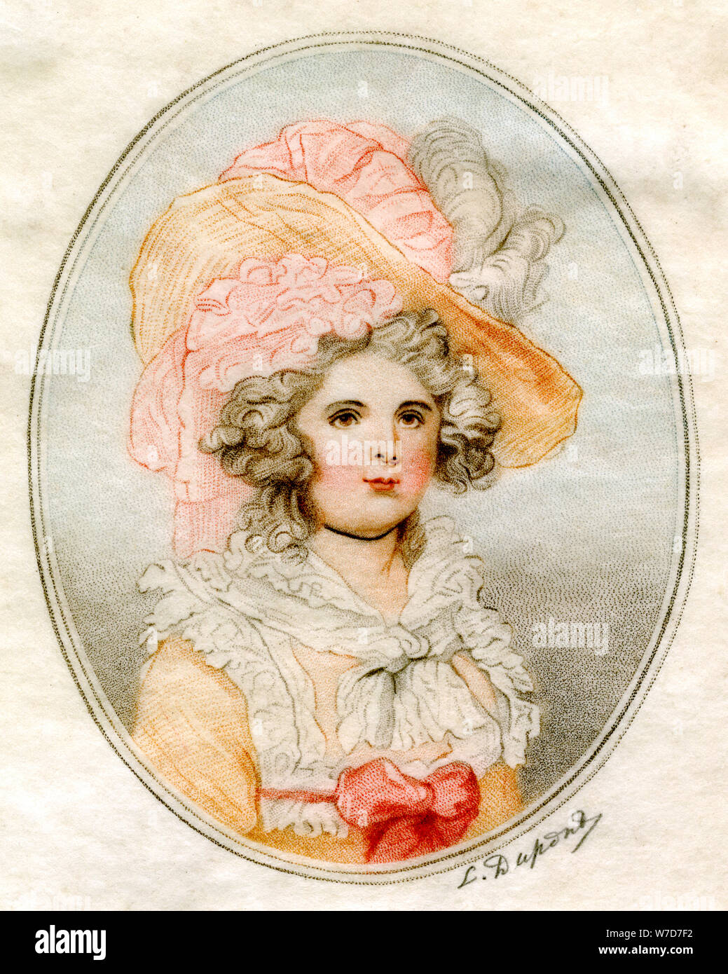 'Portrait of a woman', 18th century.Artist: Louis Dupont Stock Photo ...