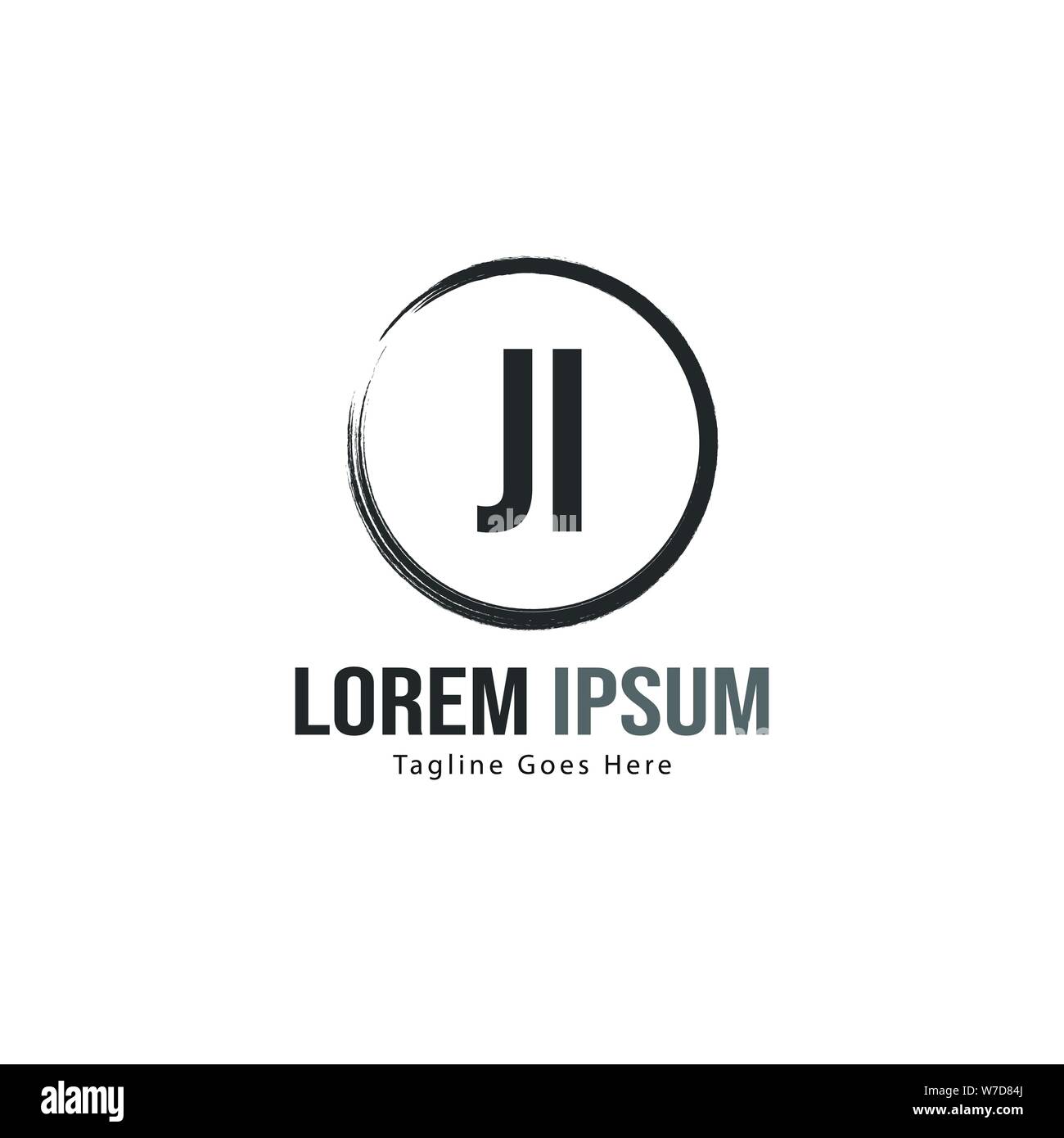 Initial JI logo template with modern frame. Minimalist JI letter logo ...