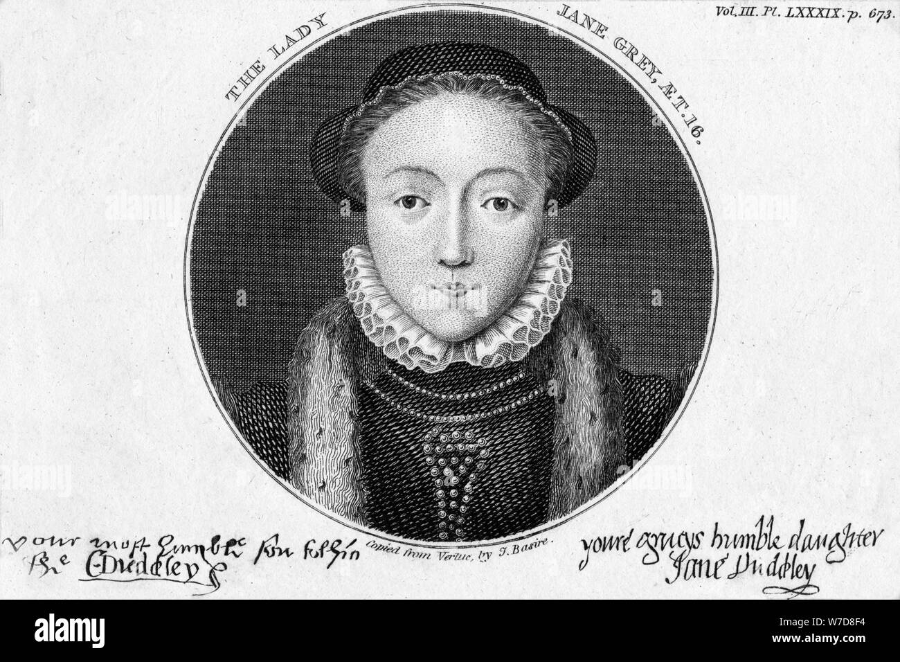 Lady Jane Grey, Queen of England. Artist: J Basire Stock Photo - Alamy