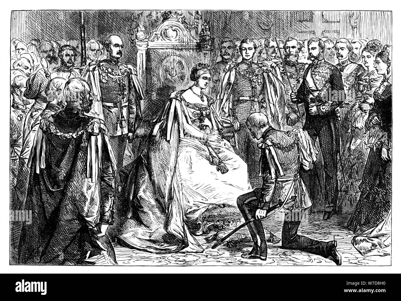 Queen Victoria holding the first investiture of the order of the Star ...