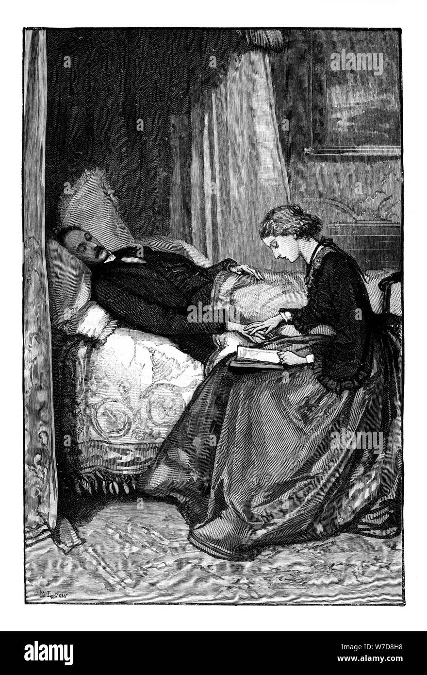Princess Alice reading to her father, Prince Albert, c1850s. Artist ...