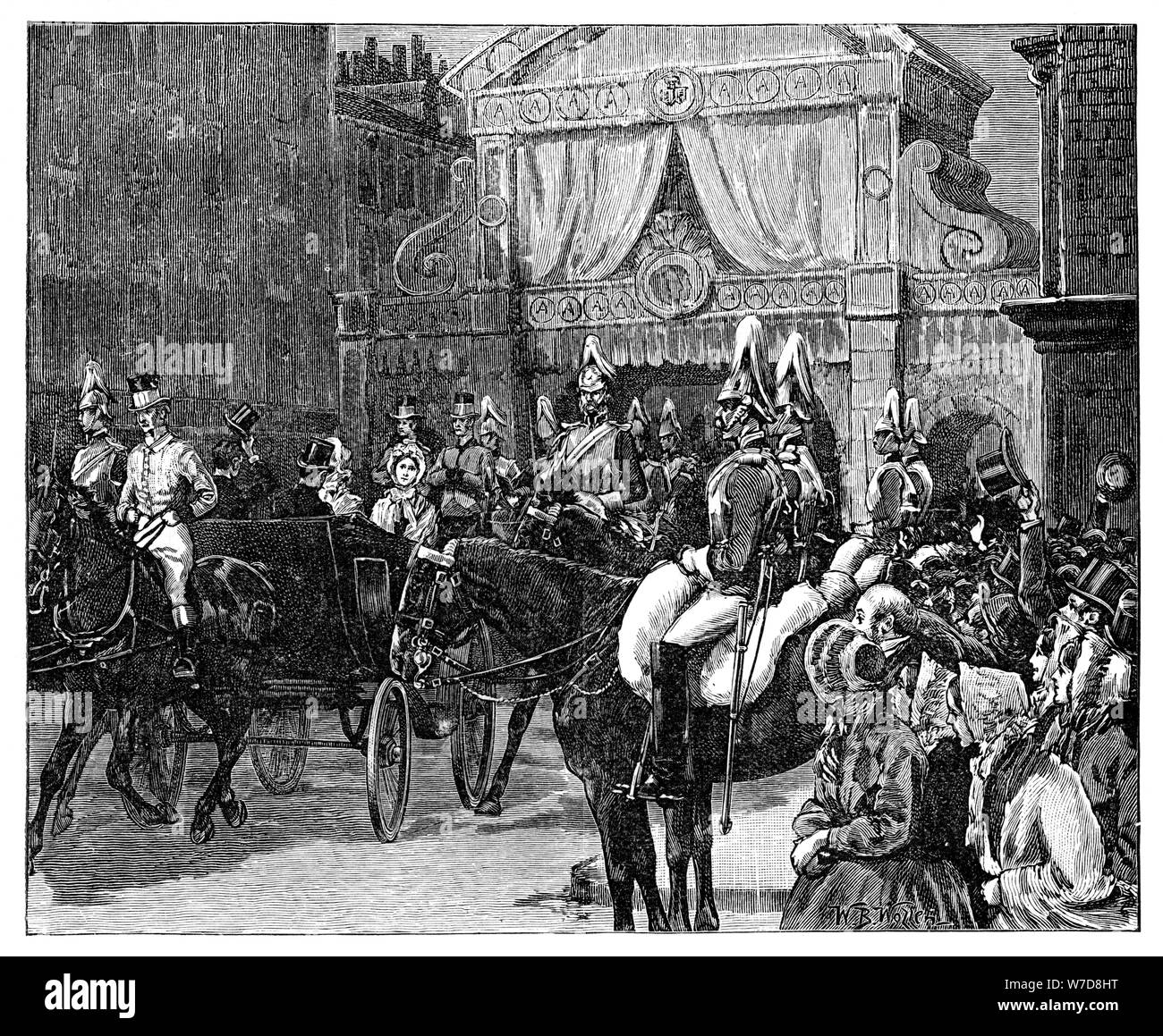 Entry of the Princess Alexandra into London, late 19th century. Artist ...
