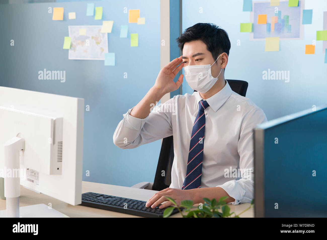 Office life concept, two asian business partners working in office 148 ...