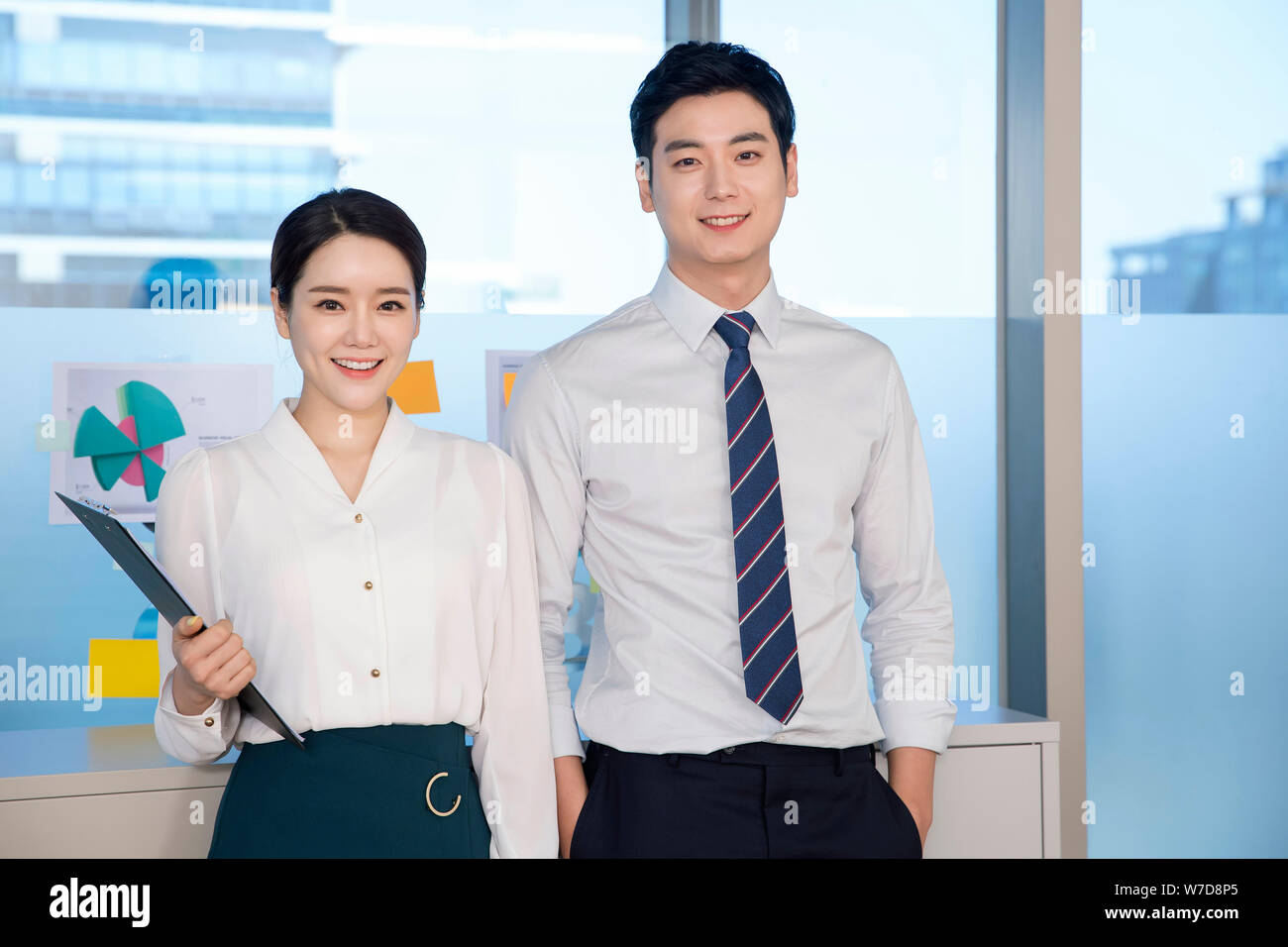 Office life concept, two asian business partners working in office 146 ...