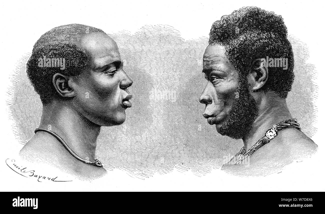 'Two men from French Guinea', c1850-1890.Artist: Emile Antoine Bayard ...