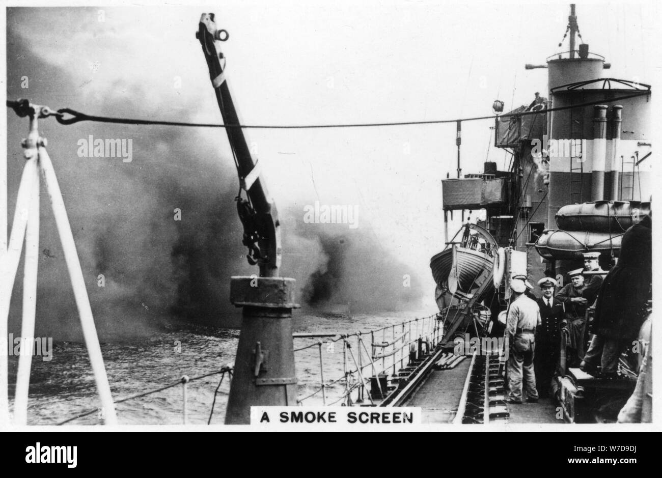 A smoke screen laid down by a destroyer, 1937. Artist: Unknown Stock ...