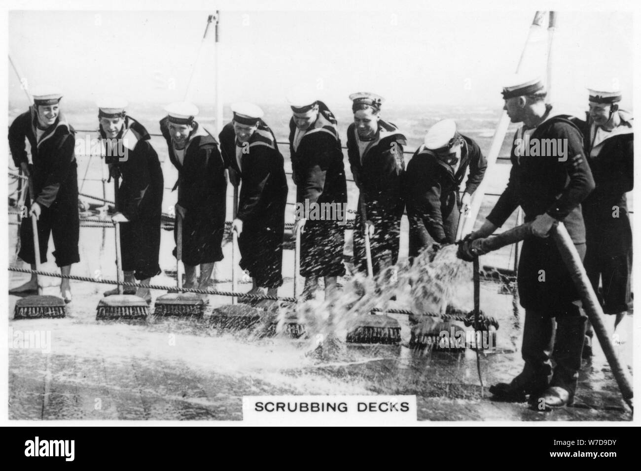Sailors cleaning the deck of the ship hi-res stock photography and ...