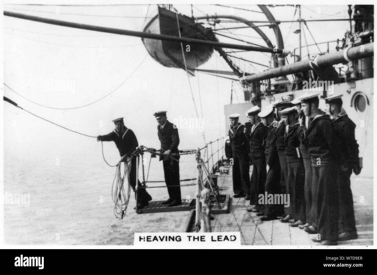 Heaving the lead, 1937. Artist: Unknown Stock Photo - Alamy