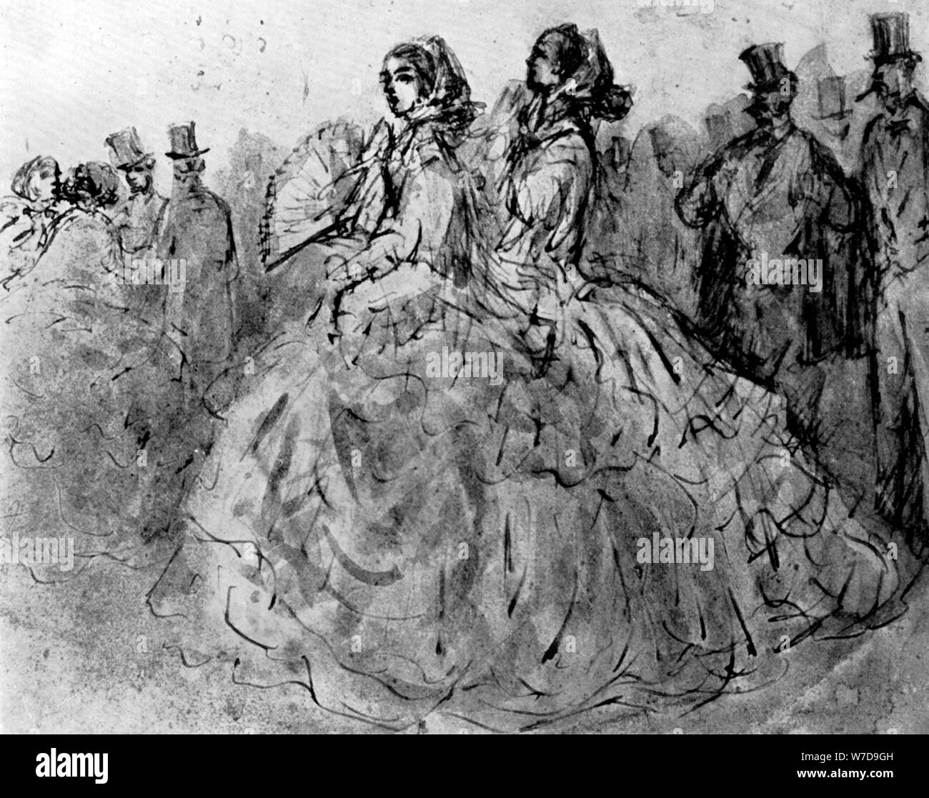 'Promenade', 19th century, (1930).Artist: Constantin Guys Stock Photo ...