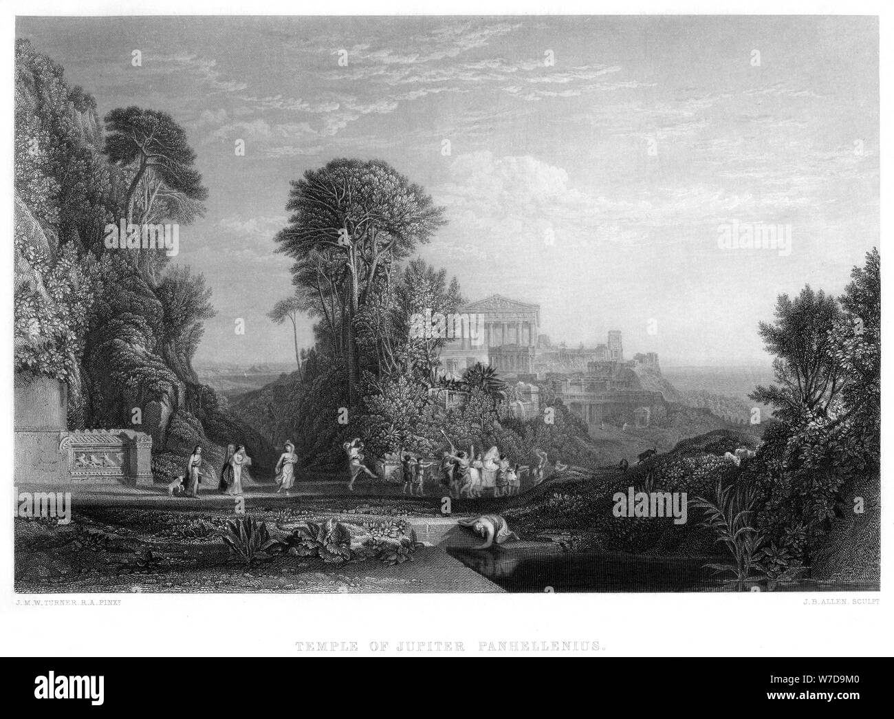 'Temple of Jupiter Panhellenius', 19th century. Artist: E Challis Stock ...