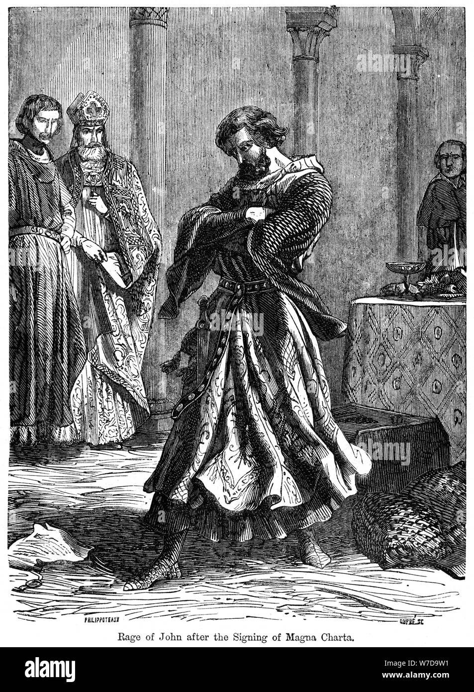 The rage of King John (1167-1216) after the signing of the Magna Carta ...