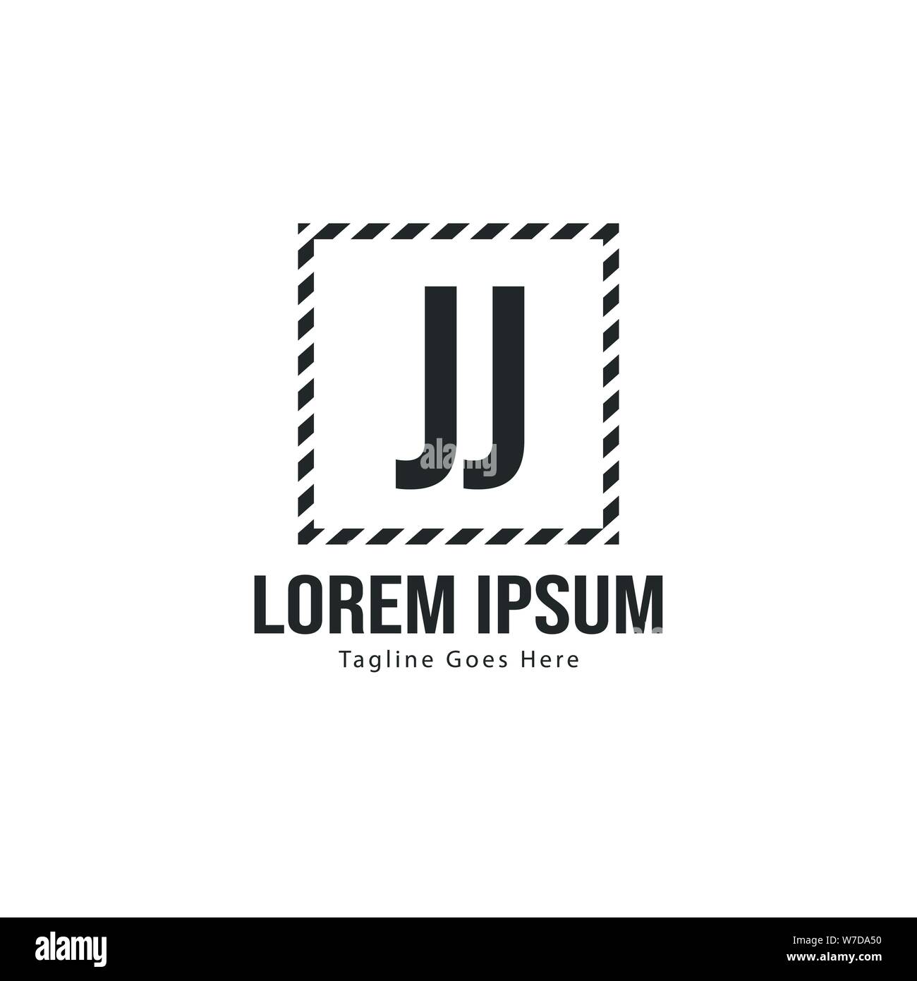 Initial JJ logo template with modern frame. Minimalist JJ letter logo ...