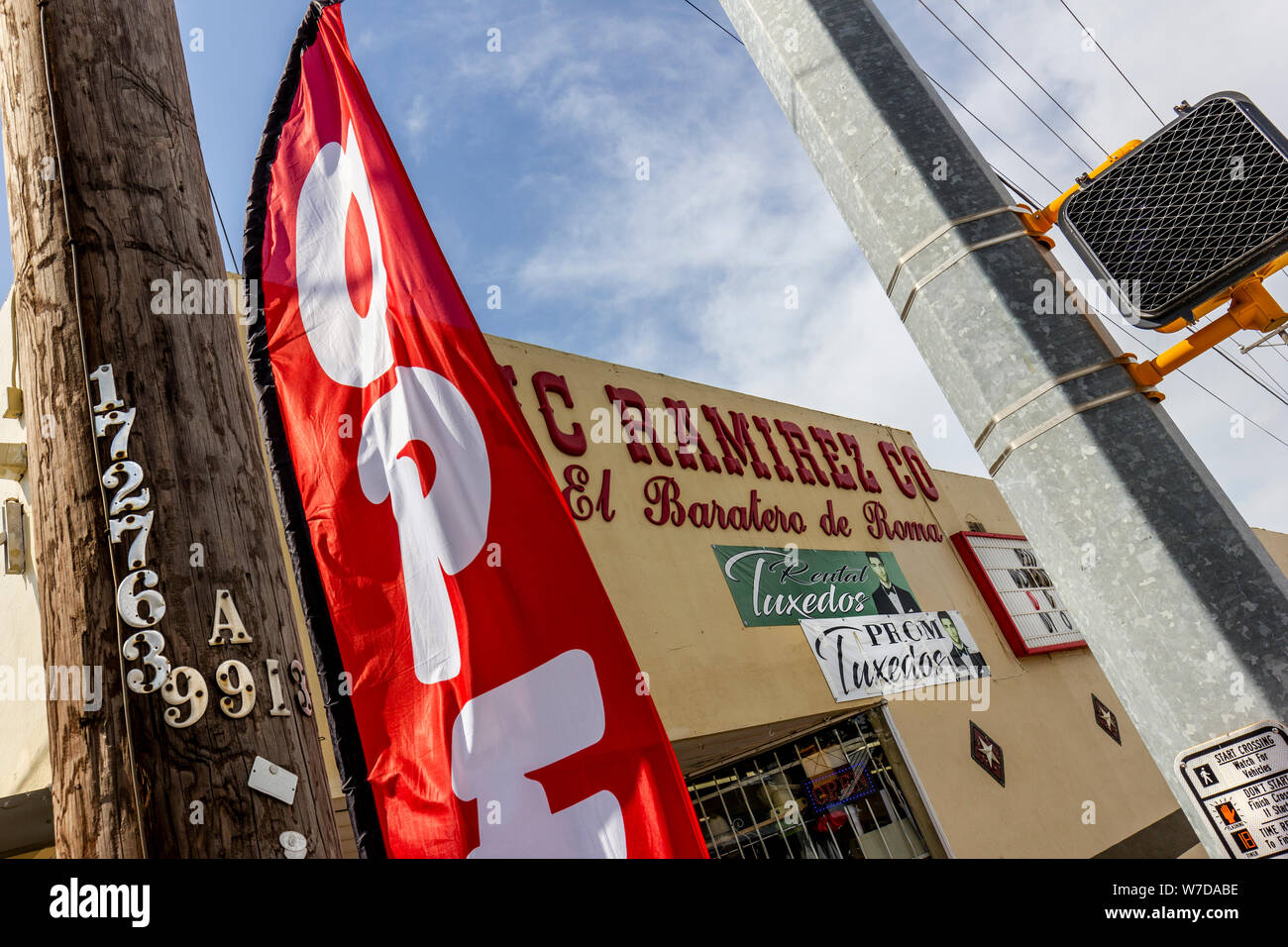 J C Ramirez Co. Formal Wear tuxedo rental store in Roma, TX Stock Photo ...