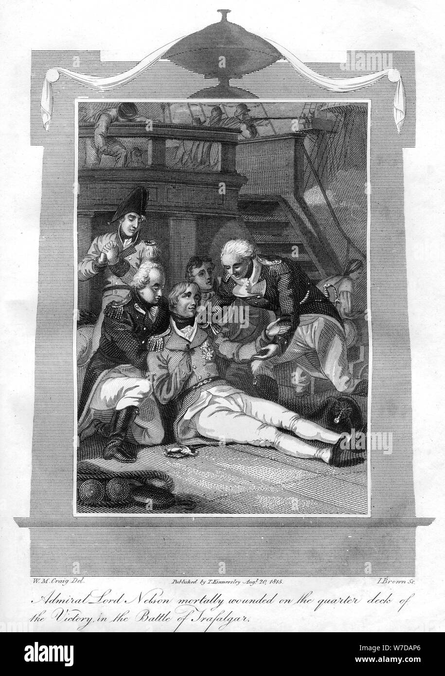 Admiral Nelson lying mortally wounded on the quarter deck of HMS ...
