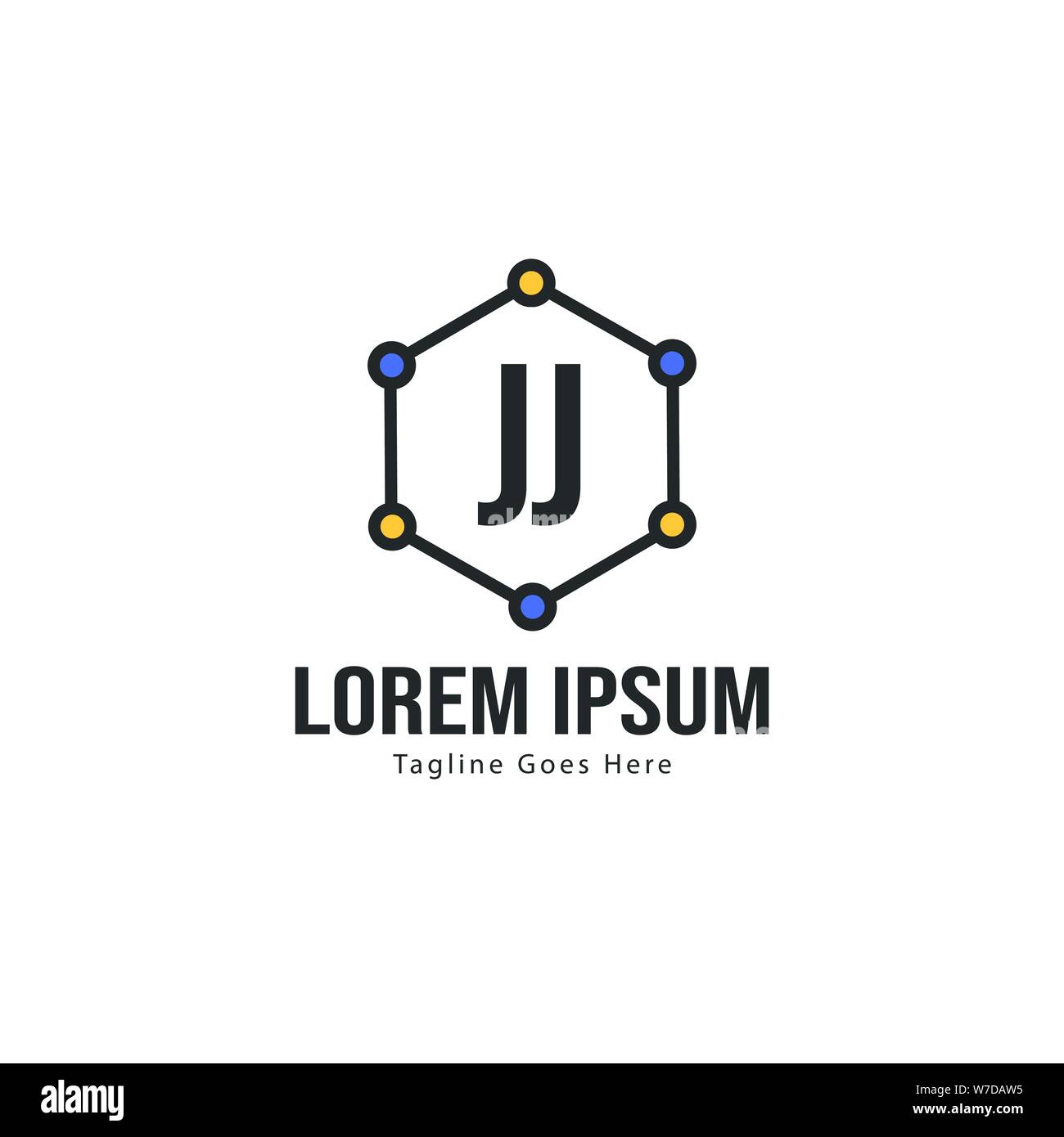 Initial JJ logo template with modern frame. Minimalist JJ letter logo ...