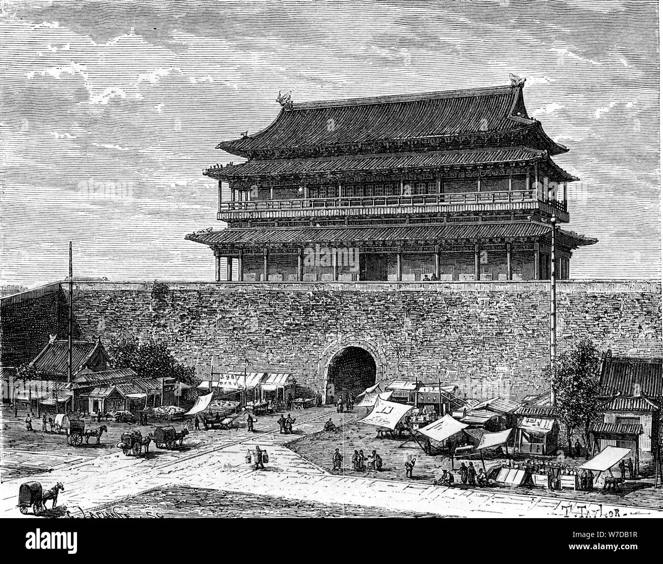 Tiananmen Gate, Peking, China, 19th century. Artist: C Laplante Stock ...