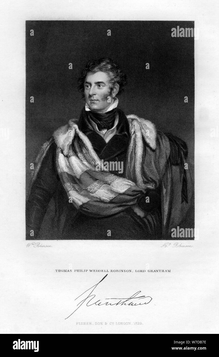 Thomas Philip Weddell Robinson, Lord Grantham, 1829. Artist: H Robinson ...