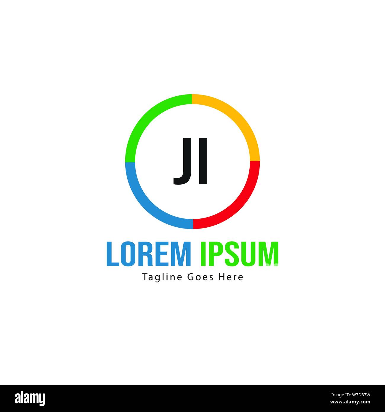 Initial JI logo template with modern frame. Minimalist JI letter logo ...