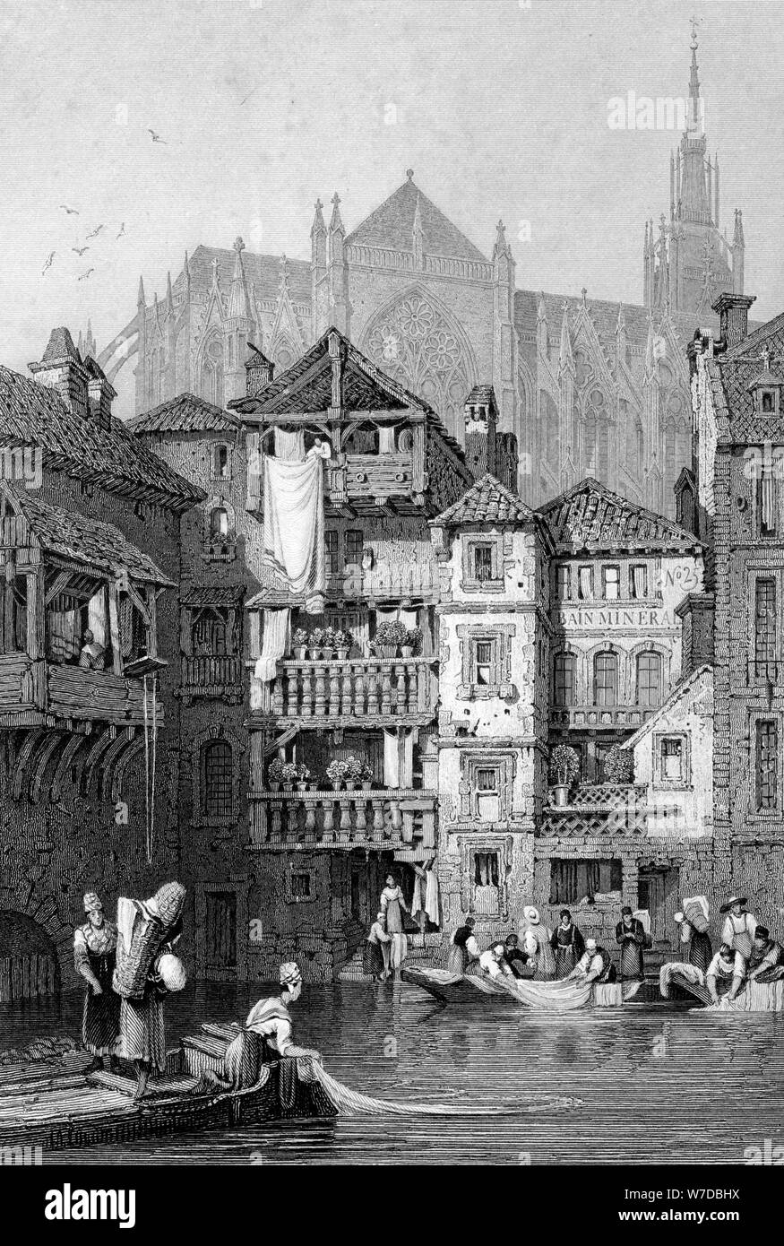 View in Metz, northern France, 19th century. Artist: Thomas Barber ...