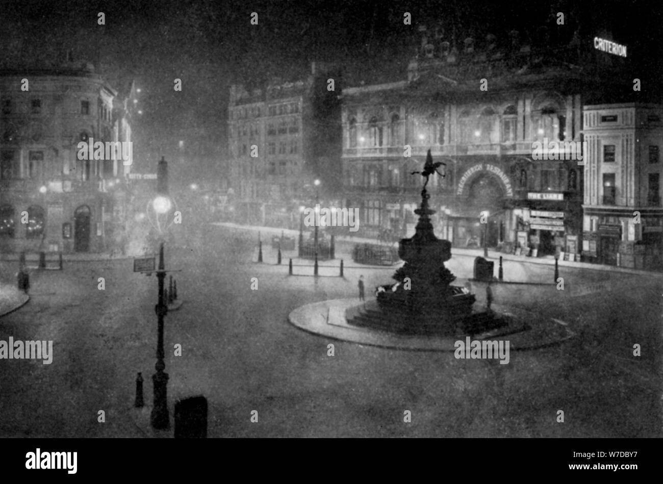 Piccadilly Circus, London, at night, 1908-1909.Artist: Charles F Borup ...
