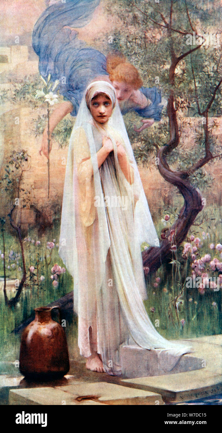 'The Annunciation', 1926.Artist: Arthur Hacker Stock Photo - Alamy