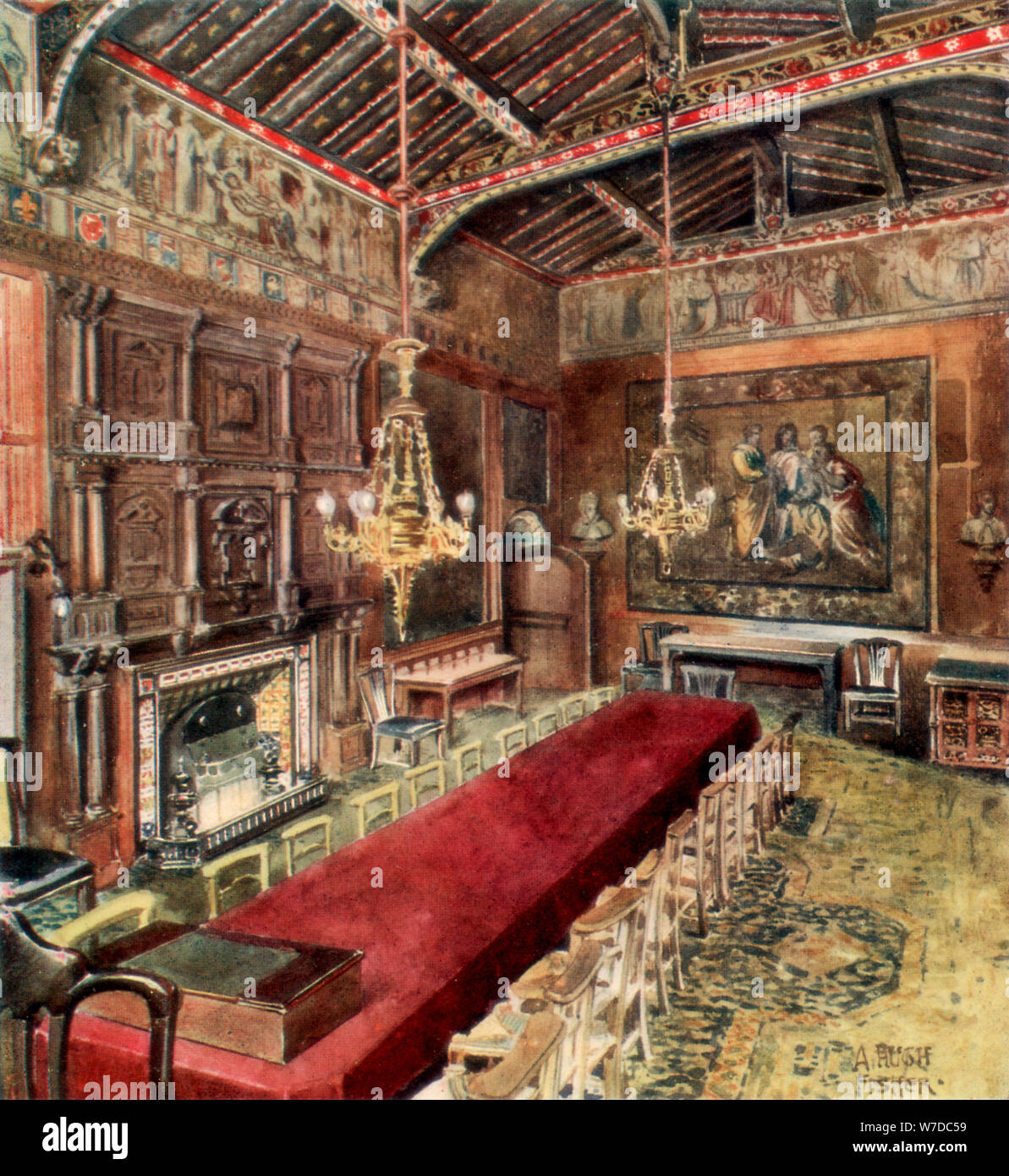 Jerusalem Chamber, Westminster Abbey, 1902. Artist: Alfred Hugh Fisher ...