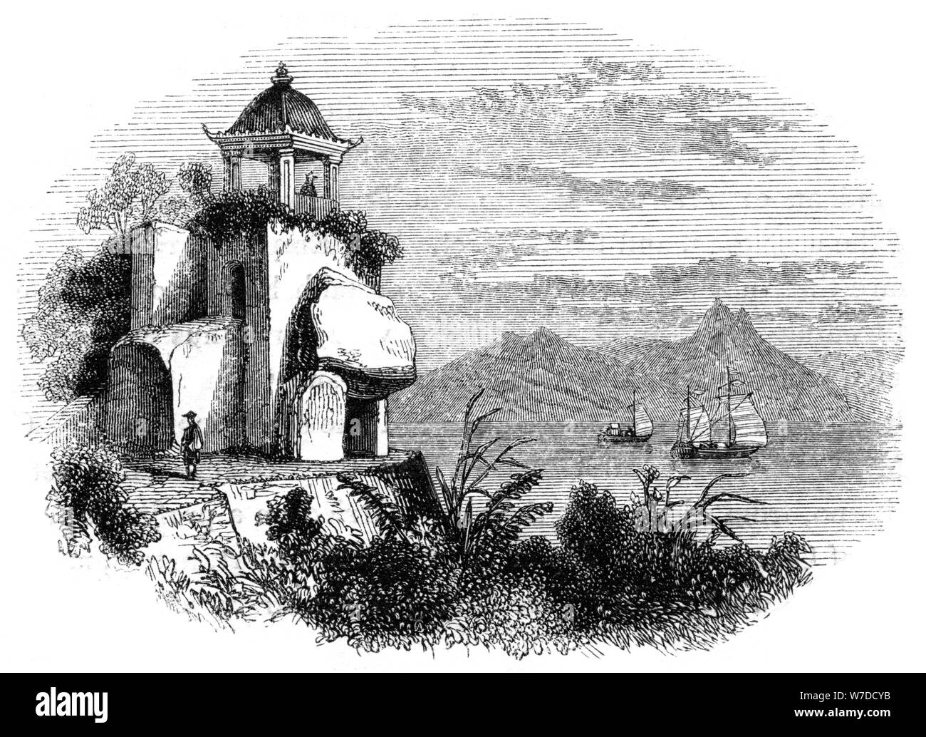 Camoens grotto, Macao, 1847. Artist: Armstrong Stock Photo - Alamy