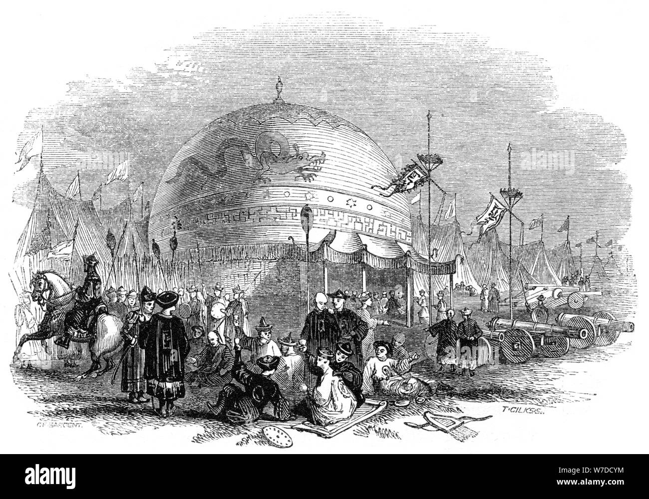 'Grand ceremony of trying the cannon', 1847. Artist: Giles Stock Photo ...