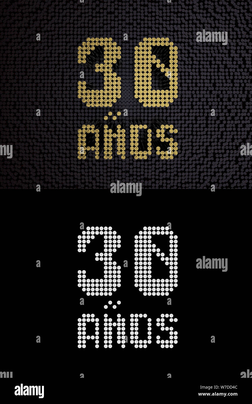 Inscription in Spanish. golden number thirty years (number 30 years ...