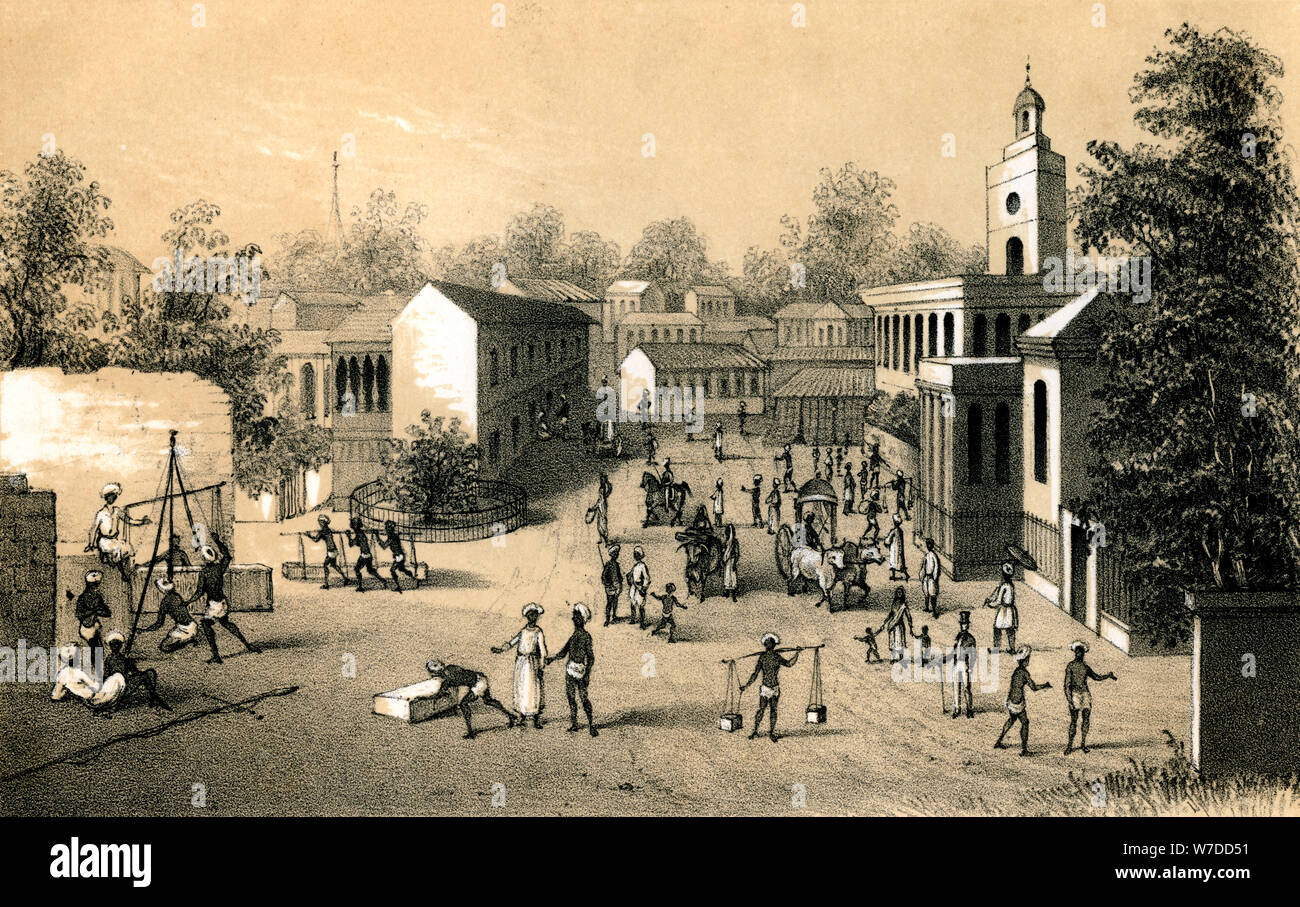 'A street in Bombay', 1847. Artist: Unknown Stock Photo - Alamy