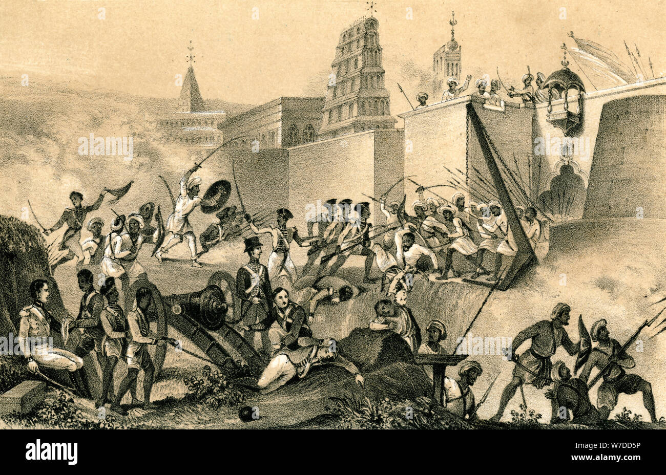 'The last effort of Tippoo Saib at Seringapatam', 1799, (1847). Artist ...