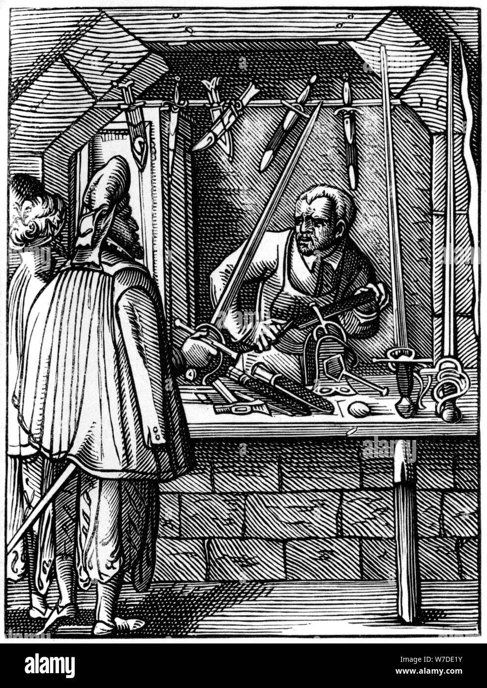 Sword maker, 16th century (1849).Artist: Jost Amman Stock Photo - Alamy