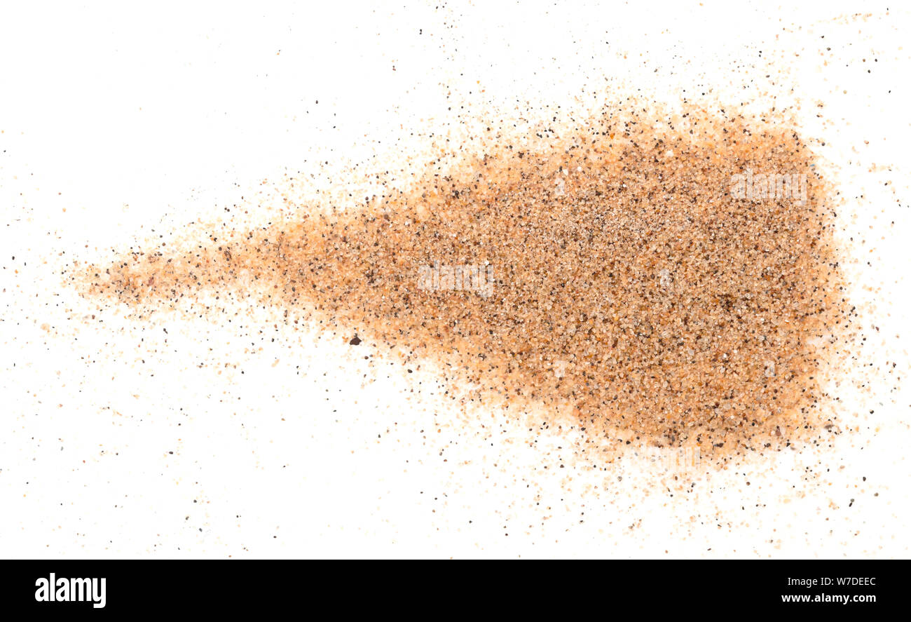 Sand isolated on white background Stock Photo - Alamy