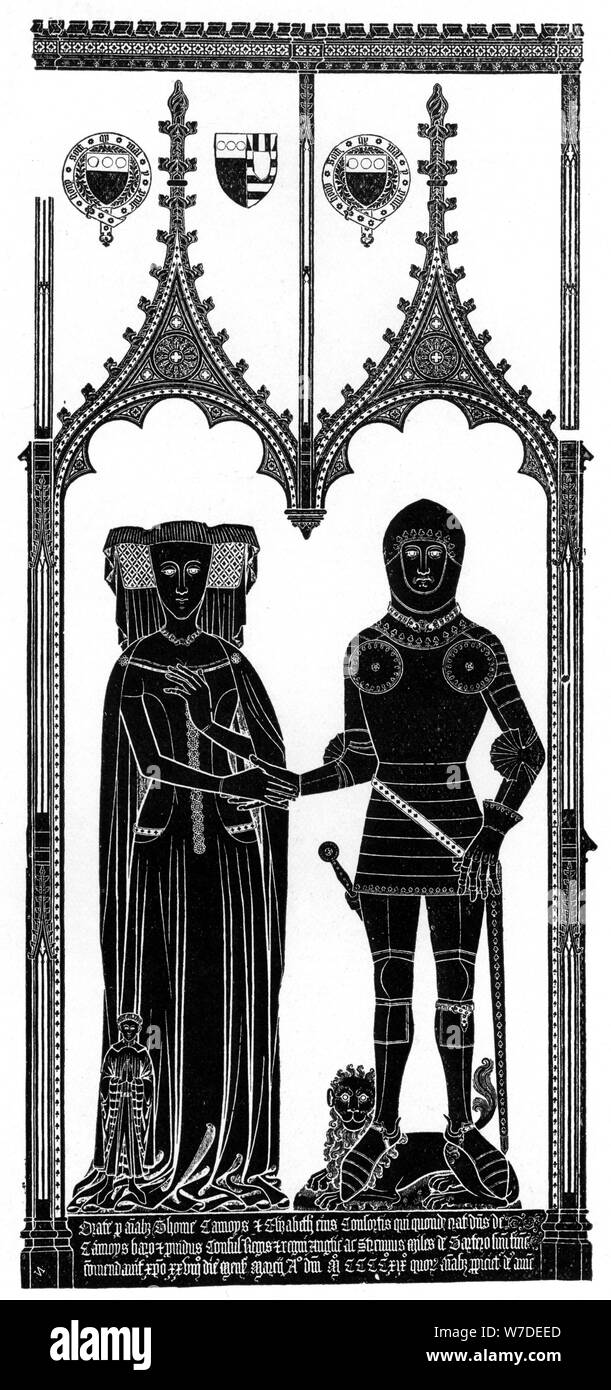 Rubbing of a medieval engraved brass, c1421 (1901). Artist: Unknown ...