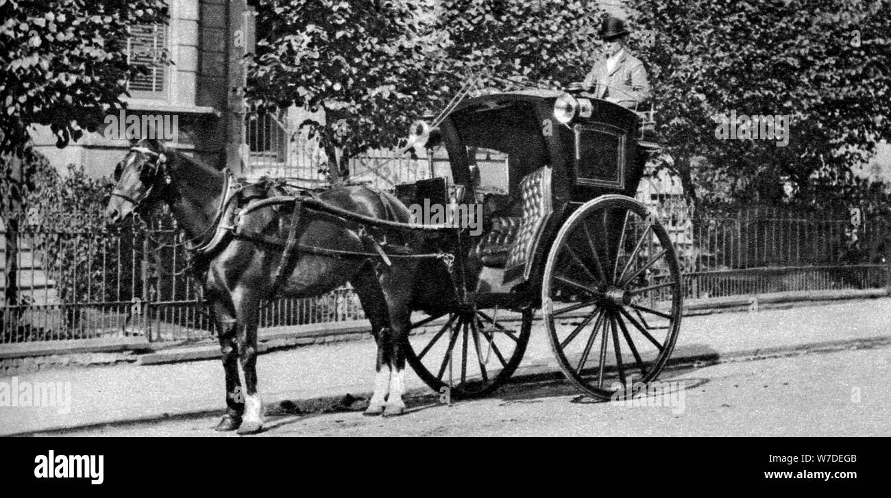 A horse-drawn hansom cab, London, 1926-1927. Artist: Unknown Stock ...