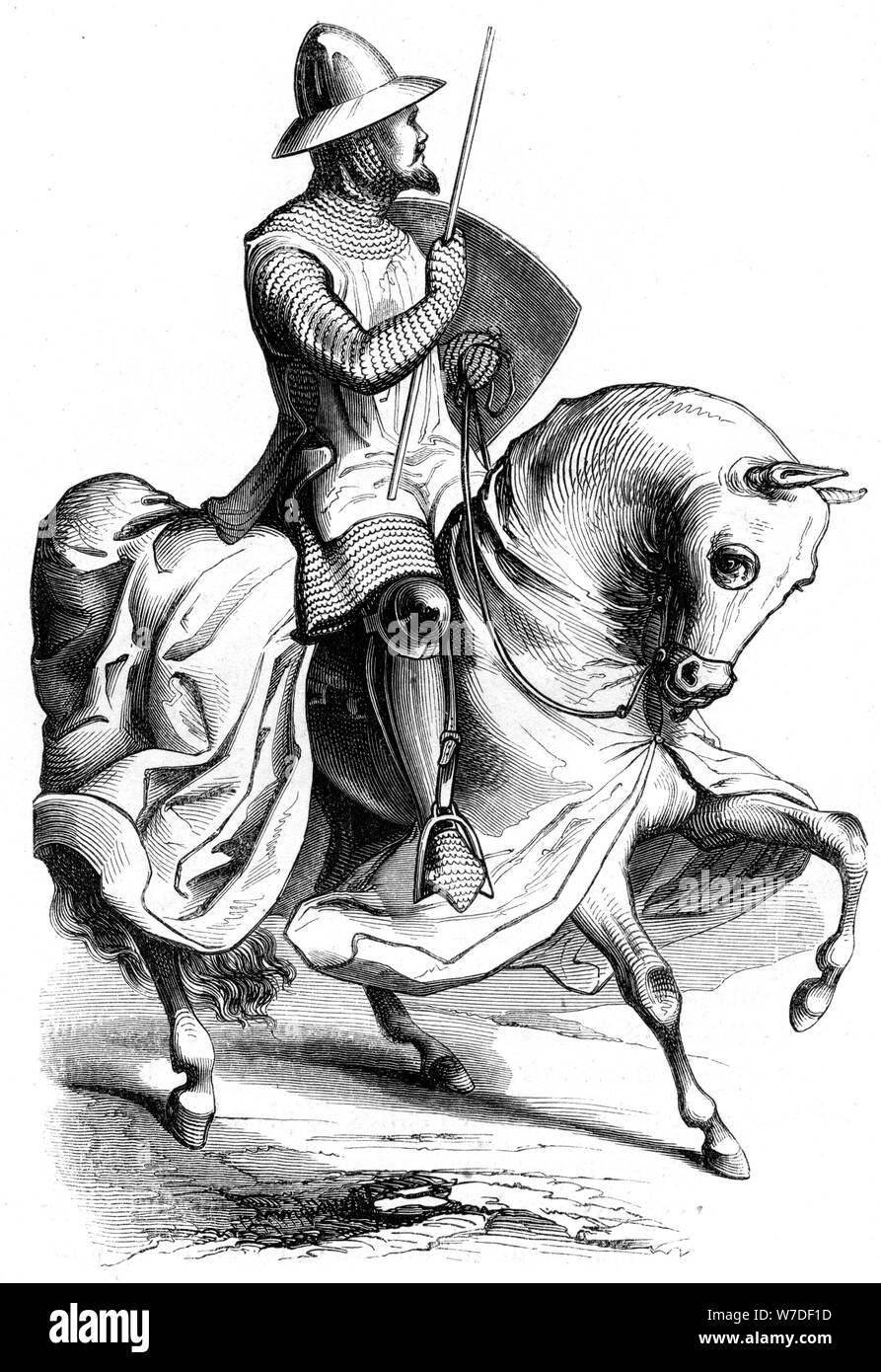 A knight of King Louis VI of France, c14th century (1849). Artist ...