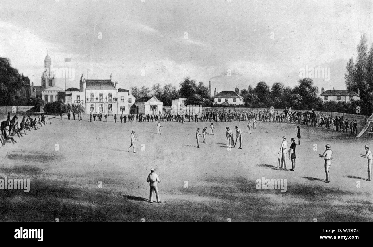 A cricket match in progress at Kennington Oval, London, 1848 (1912 ...