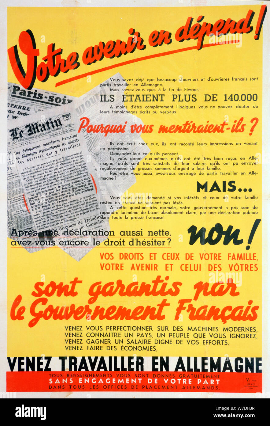 1940s ww2 french propaganda poster hi-res stock photography and images ...