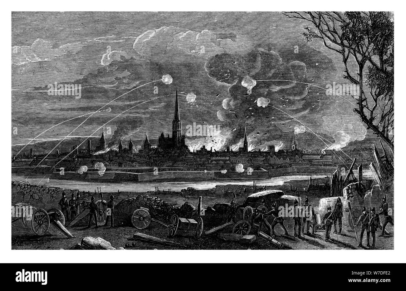 The bombardment of Strasburg, France, 1875. Artist: Unknown Stock Photo ...