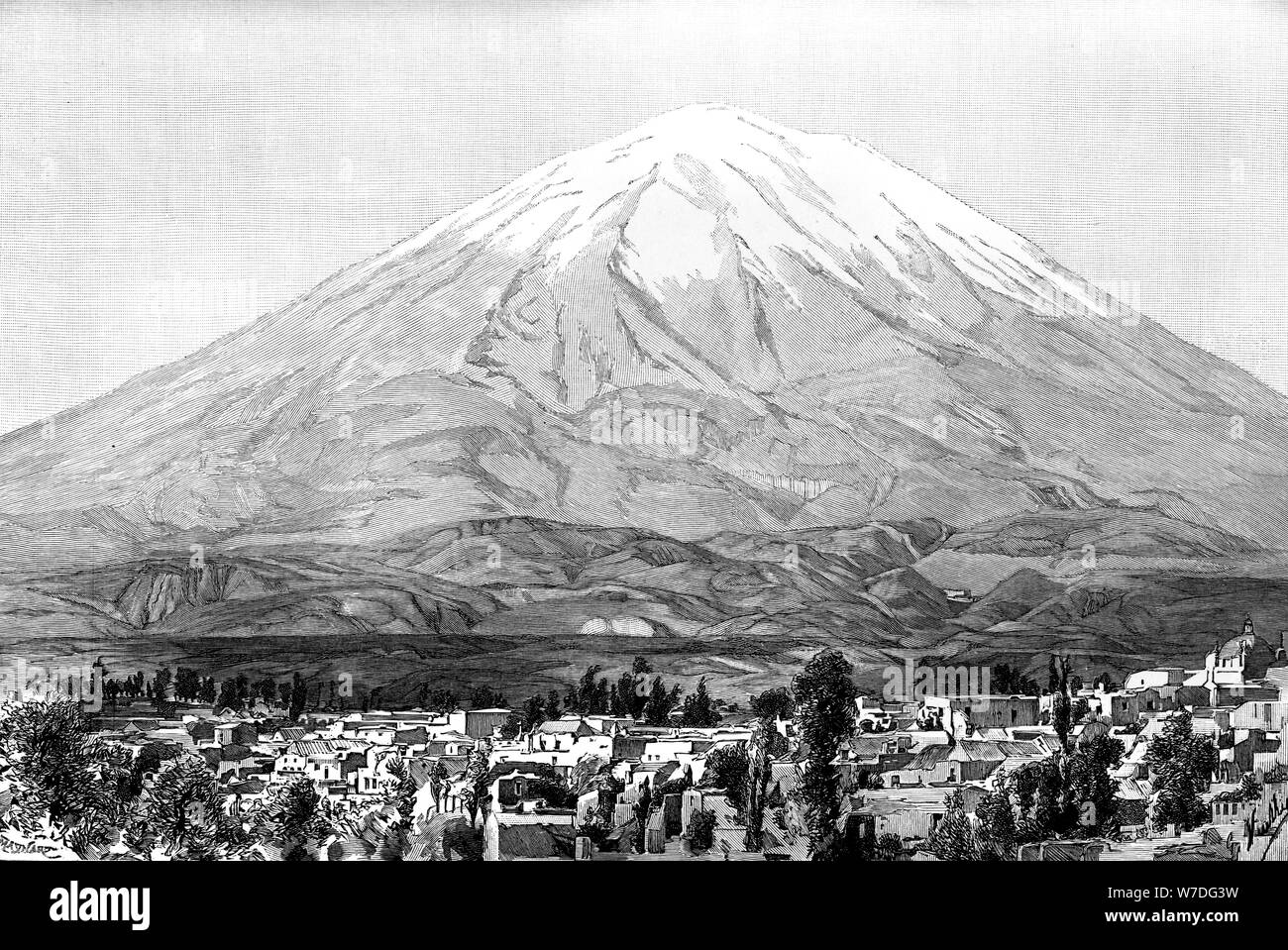 Arequipa and Mount Misti, Peru, 1895. Artist: Unknown Stock Photo - Alamy