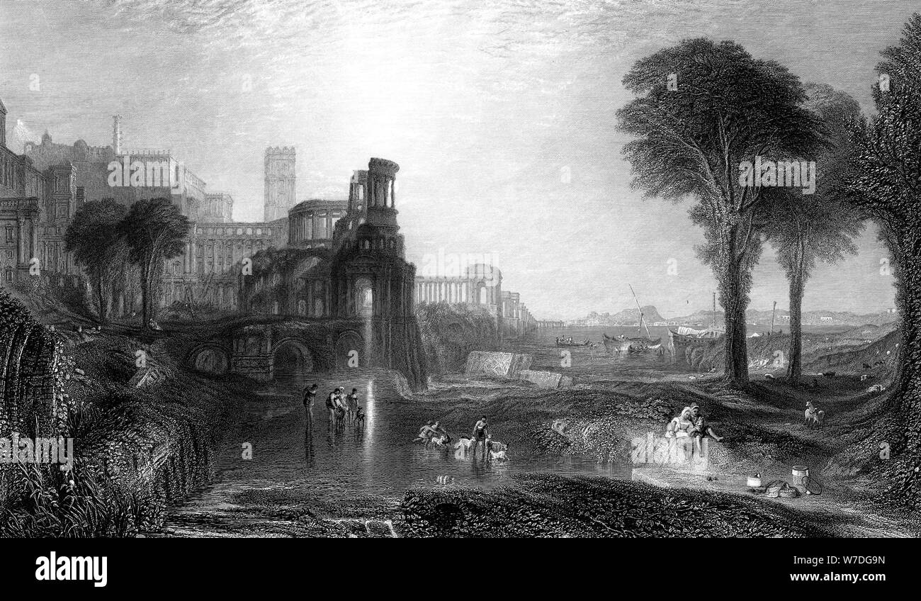 Caligulas palace and bridge Black and White Stock Photos & Images - Alamy