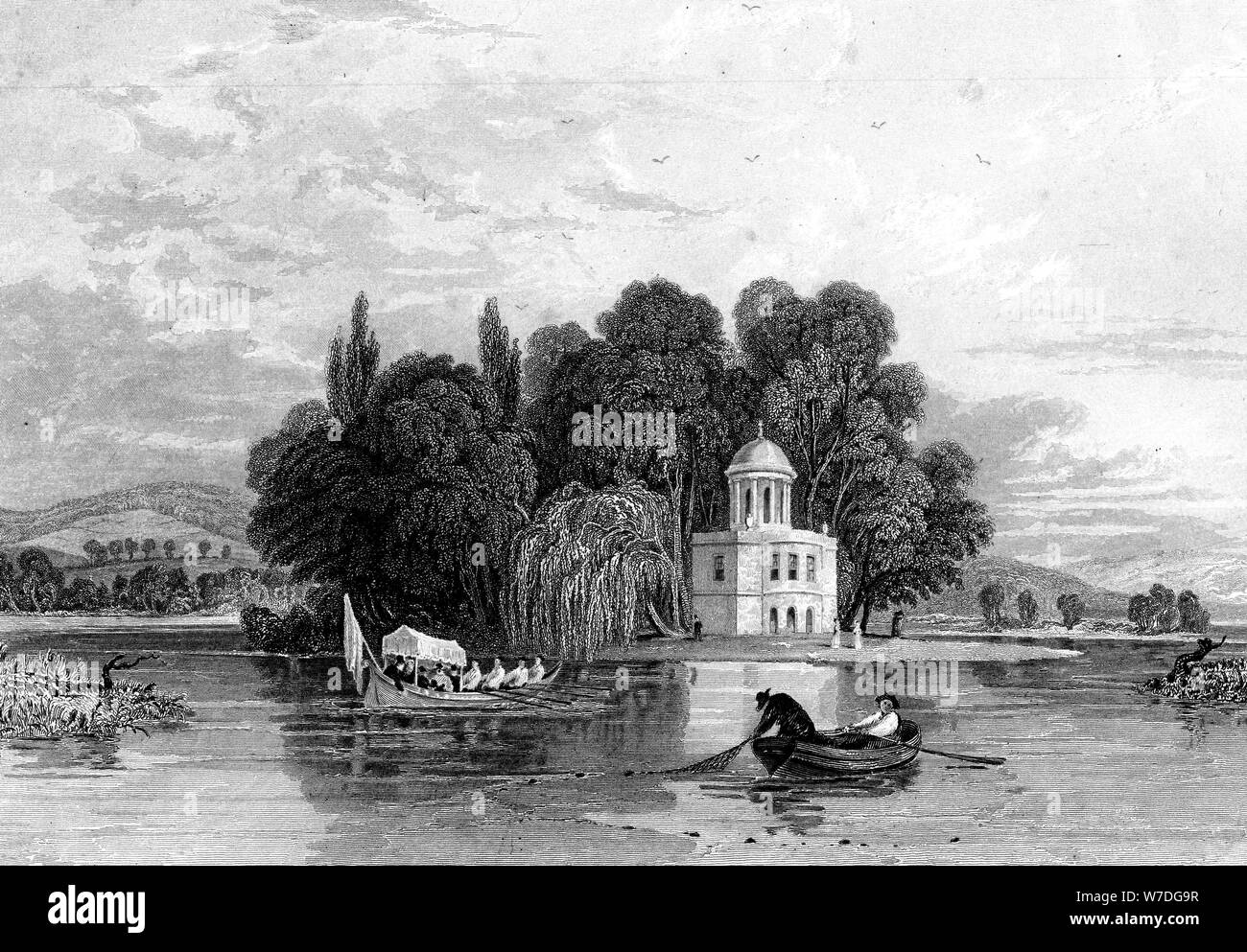 The Island, Henley-on-Thames, Oxfordshire, 1830. Artist: Unknown Stock ...
